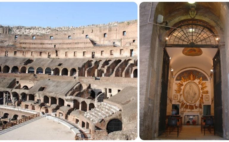 Roman monuments: the small church of the Colosseum - Italy Rome Tour