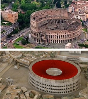 The Colosseum was covered by a giant awning that weighed 24 tons and ...