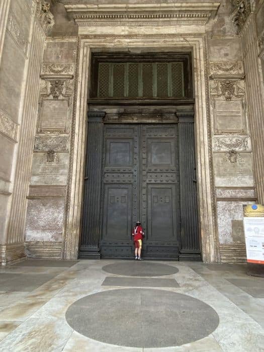 The door of the Pantheon is one of the oldest preserved in the world - Italy Rome Tour
