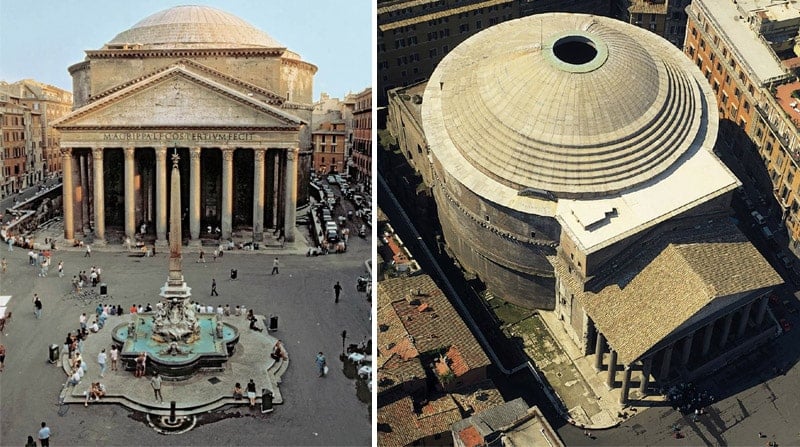 The door of the Pantheon is one of the oldest preserved in the world ...